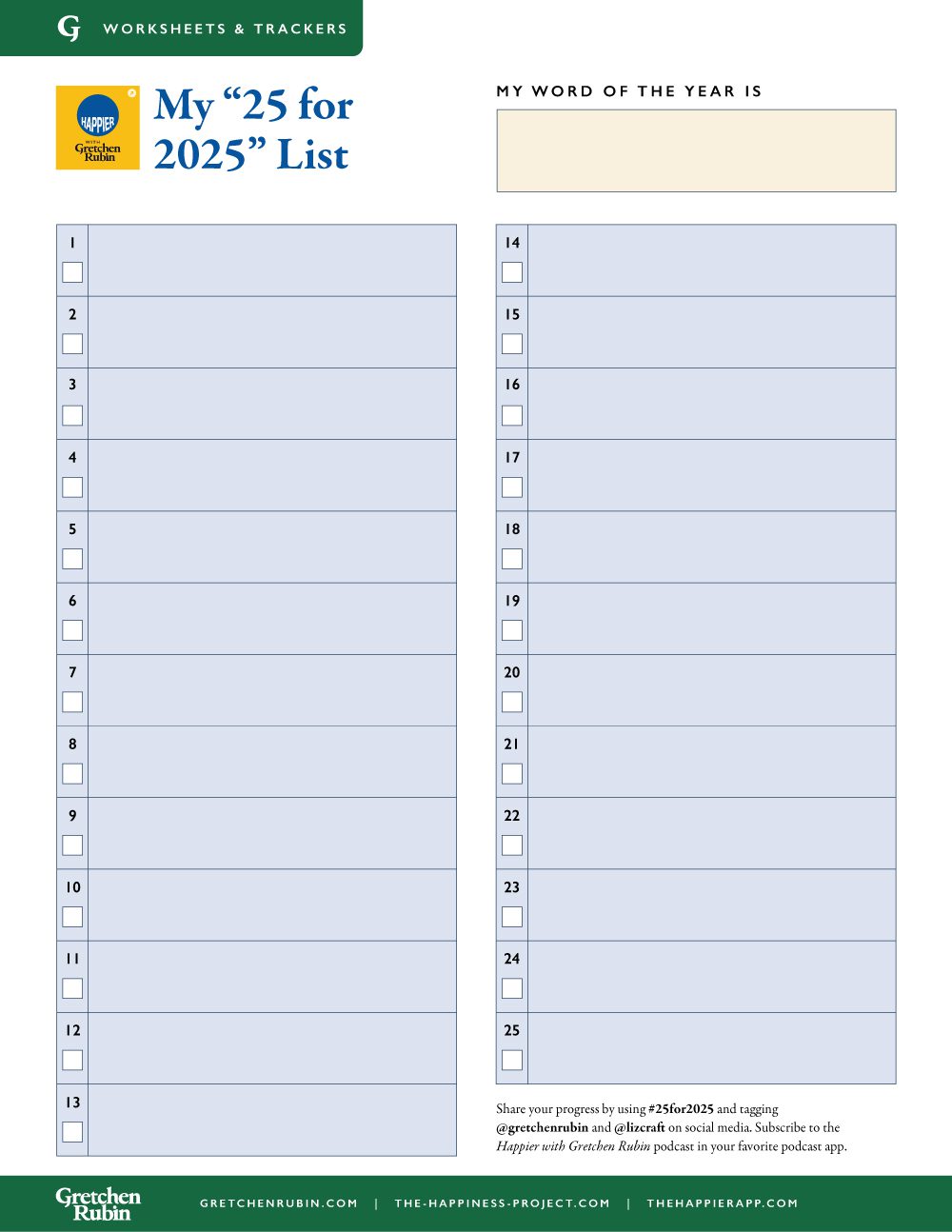 "26 for 2026" List | Gretchen Rubin